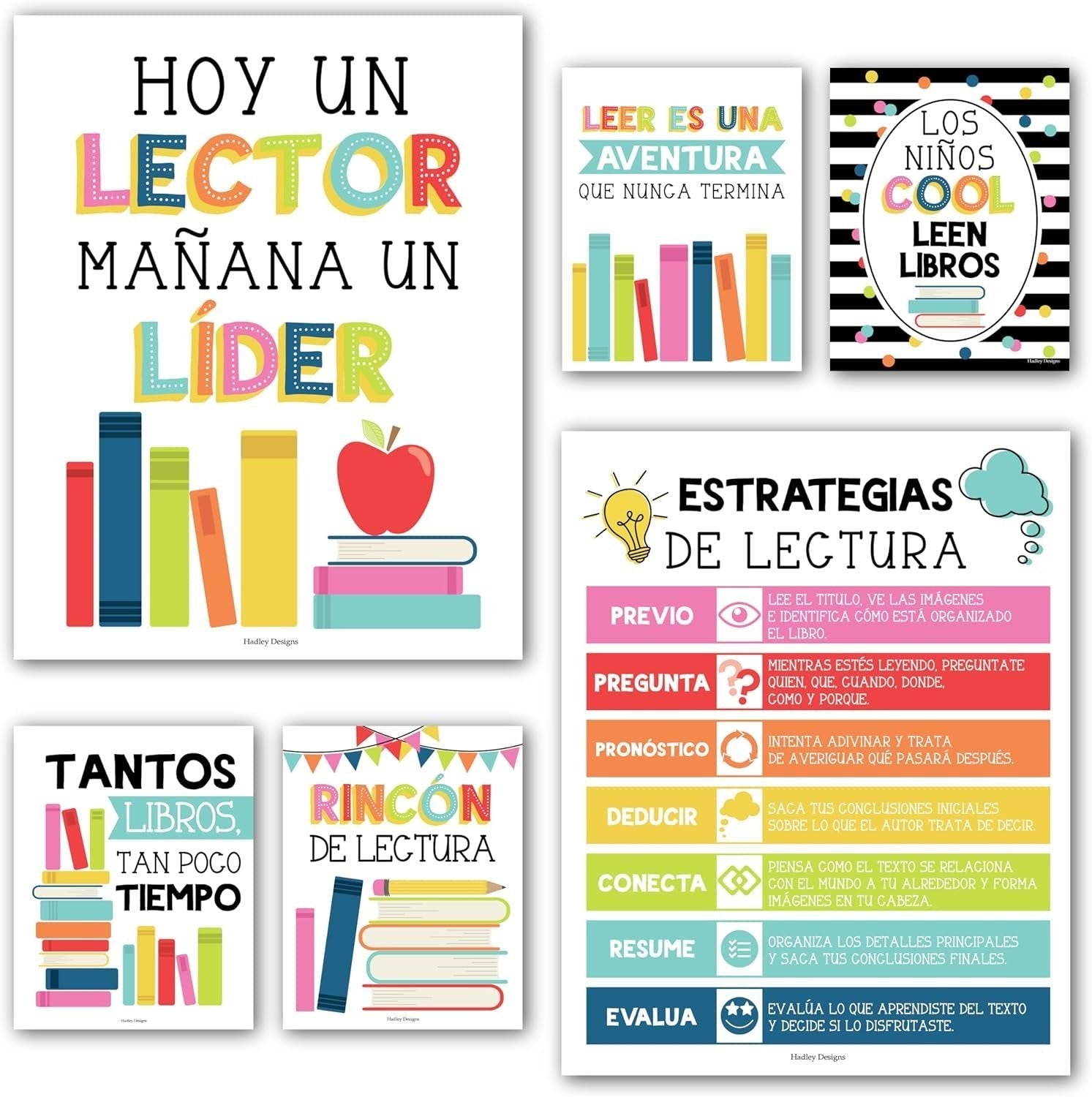 Spanish Reading Posters | Set of 6 | Educational Posters - Boho Rainbow ...